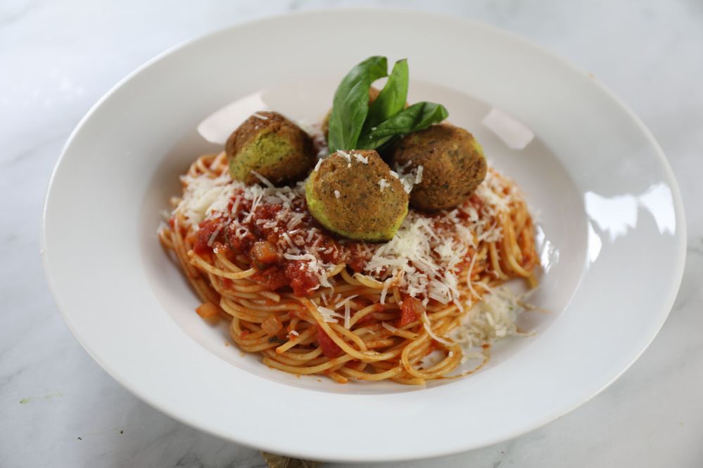 Co+op Basics: Spaghetti with Chickpea Meatballs
